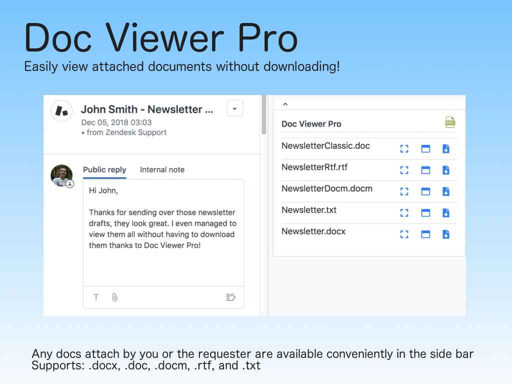 Doc Viewer Pro App Integration with Zendesk Support
